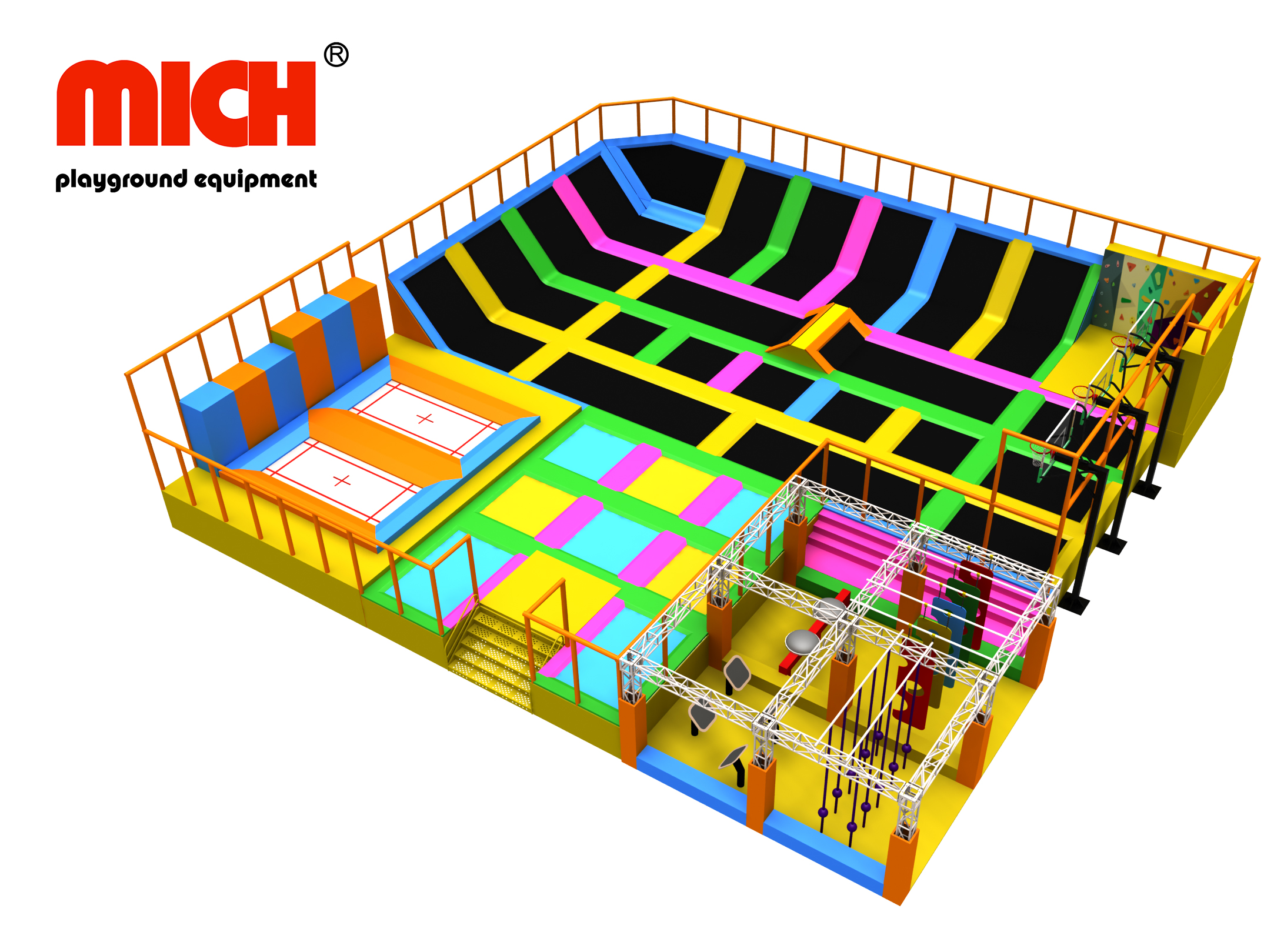 Ninja Warrior Course Indoor Trampoline Park - Buy indoor trampoline ...